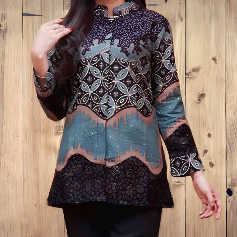 HIJAU Blouse batik Women kawung jolly motif Latest batik bolero model ...