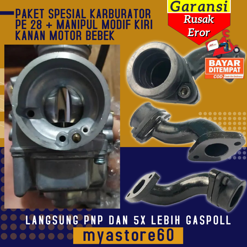 Free Package Of PE 28 Carburetor+MANIPUL MANIPOL INTEK All Motorcycle ...