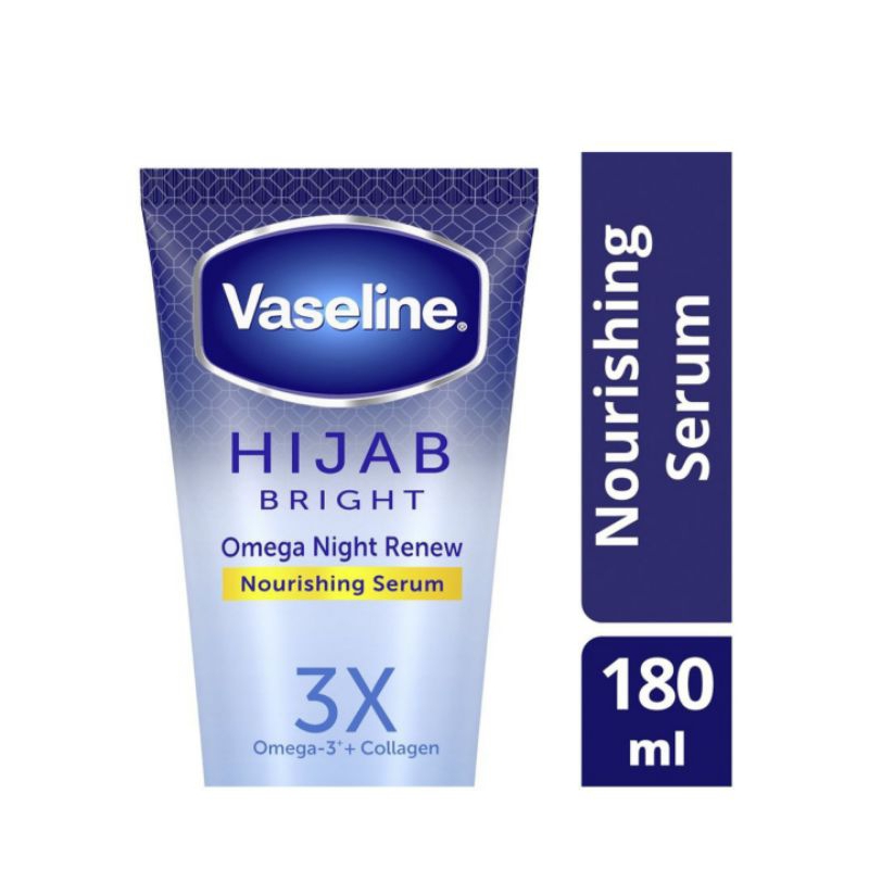 Vaseline Hijab Bright Omega Night Renew Nourishing Serum 180Ml | Shopee ...