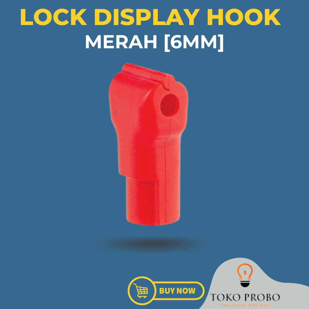 MERAH Lock Display Hook - Shop Display Safety Stop Lock - Red [6mm ...