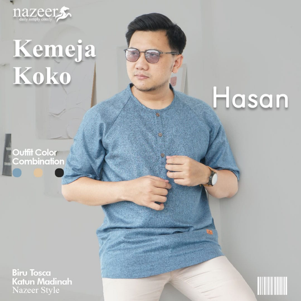 KEMEJA KATUN Pakistani Koko Kurta Shirt Tosca Cotton Madina Hasan Husen ...