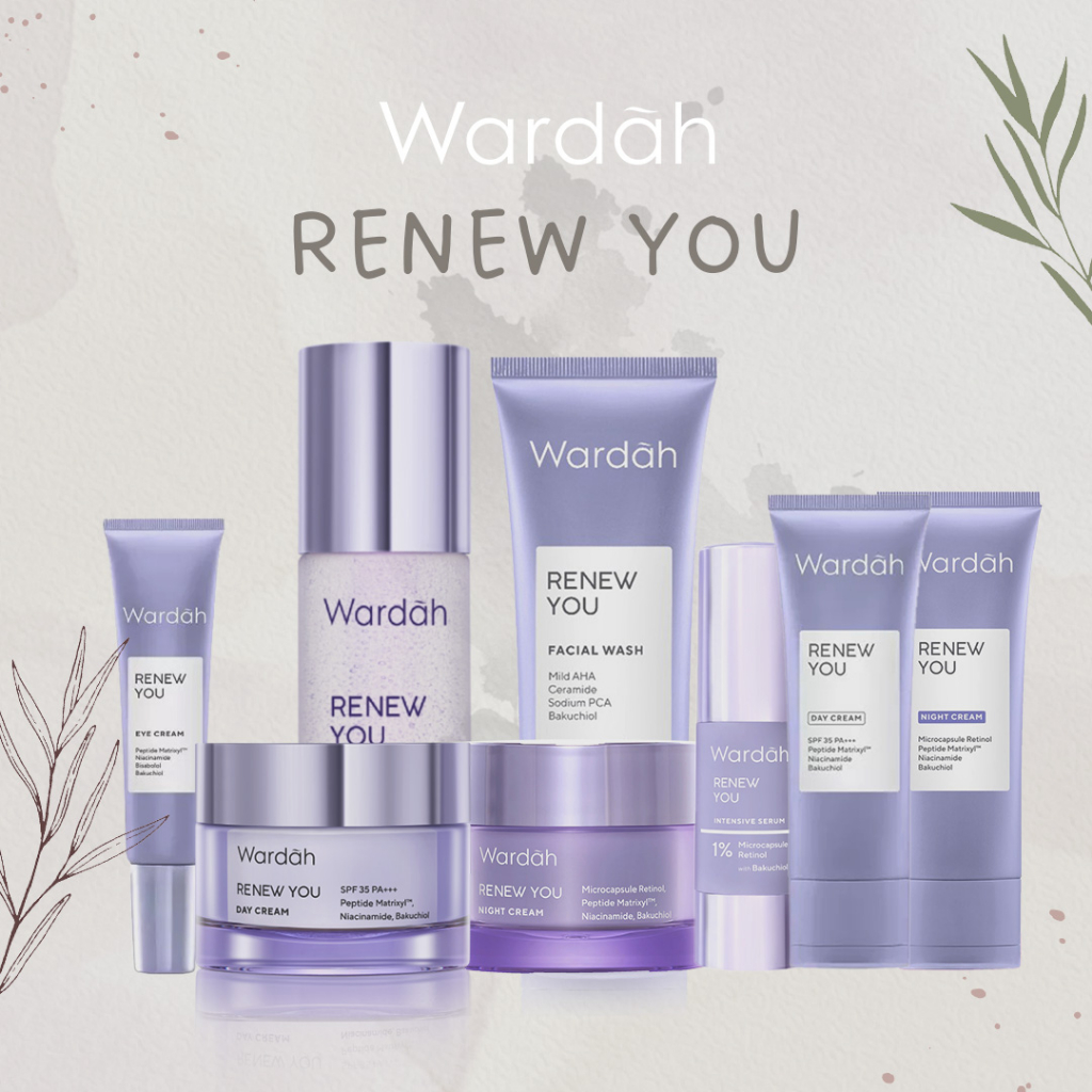 Wardah Renew You Anti Aging Series Complete Economical Package | BPOM | Wardah Skincare | Shopee ...