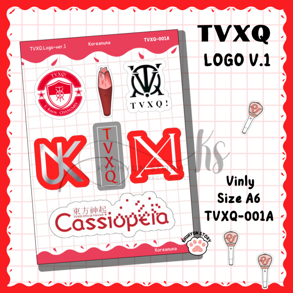 HP Kpop Logo TVXQ Cassiega Sticker Freebies Vinly Deco Aesthetic ...