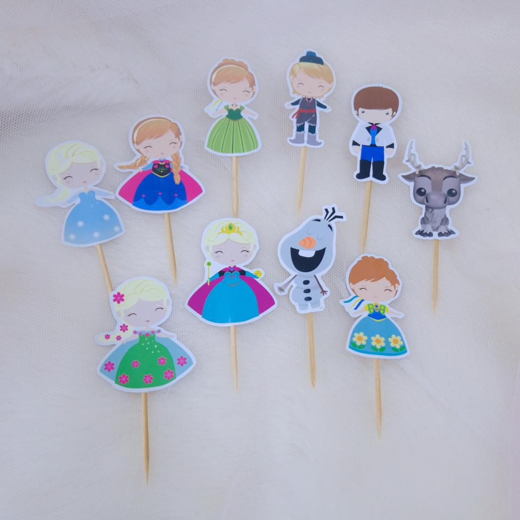 Frozen Chibi Birthday Cupcake Topper Birthday Cake Decoration | Shopee ...