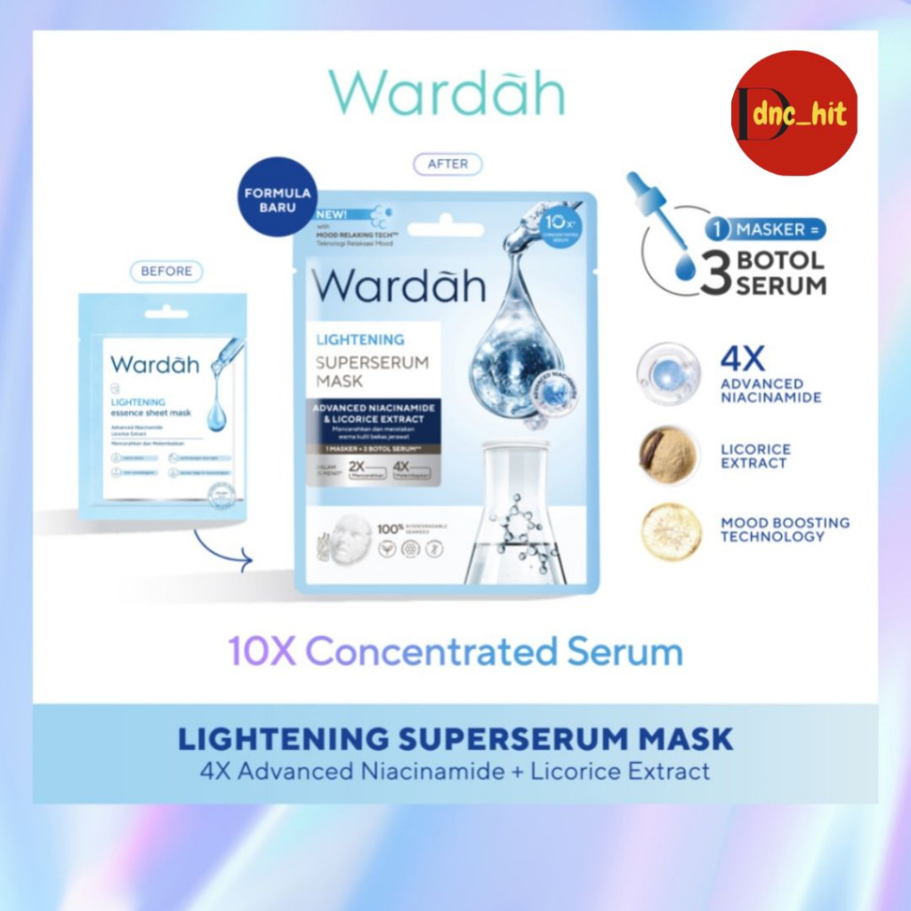 Wardah SuperSerum Mask 20 ml - Sheet Mask with 10x Concentrated Serum ...
