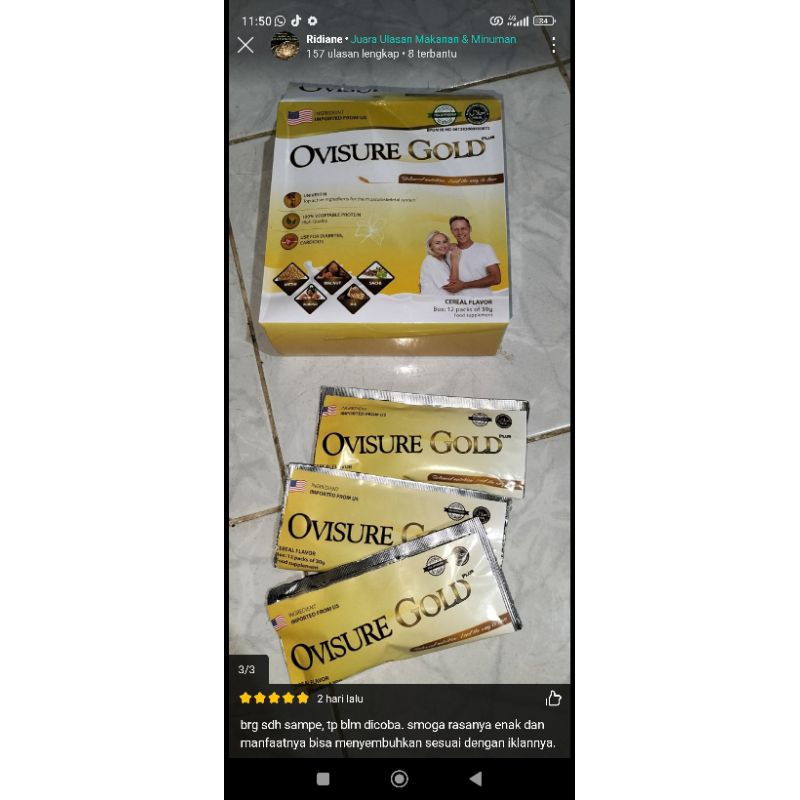 Ovisure GOLD Milk Price PER Retail/SACHET Restore Bone Damage | Shopee ...