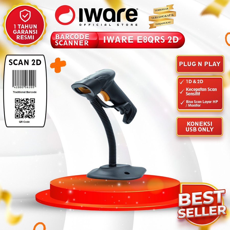 Iware E-8QRS 2D Stand Barcode Scanner QR Code | Shopee Malaysia