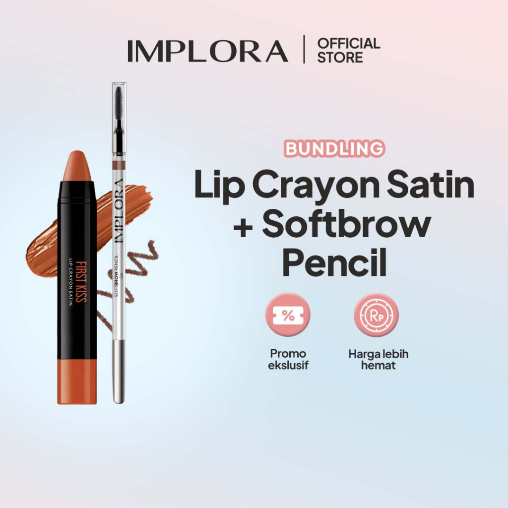 Implora Lip Crayon Satin + New Softbrow (Eyebrow Pencil) | Shopee Malaysia