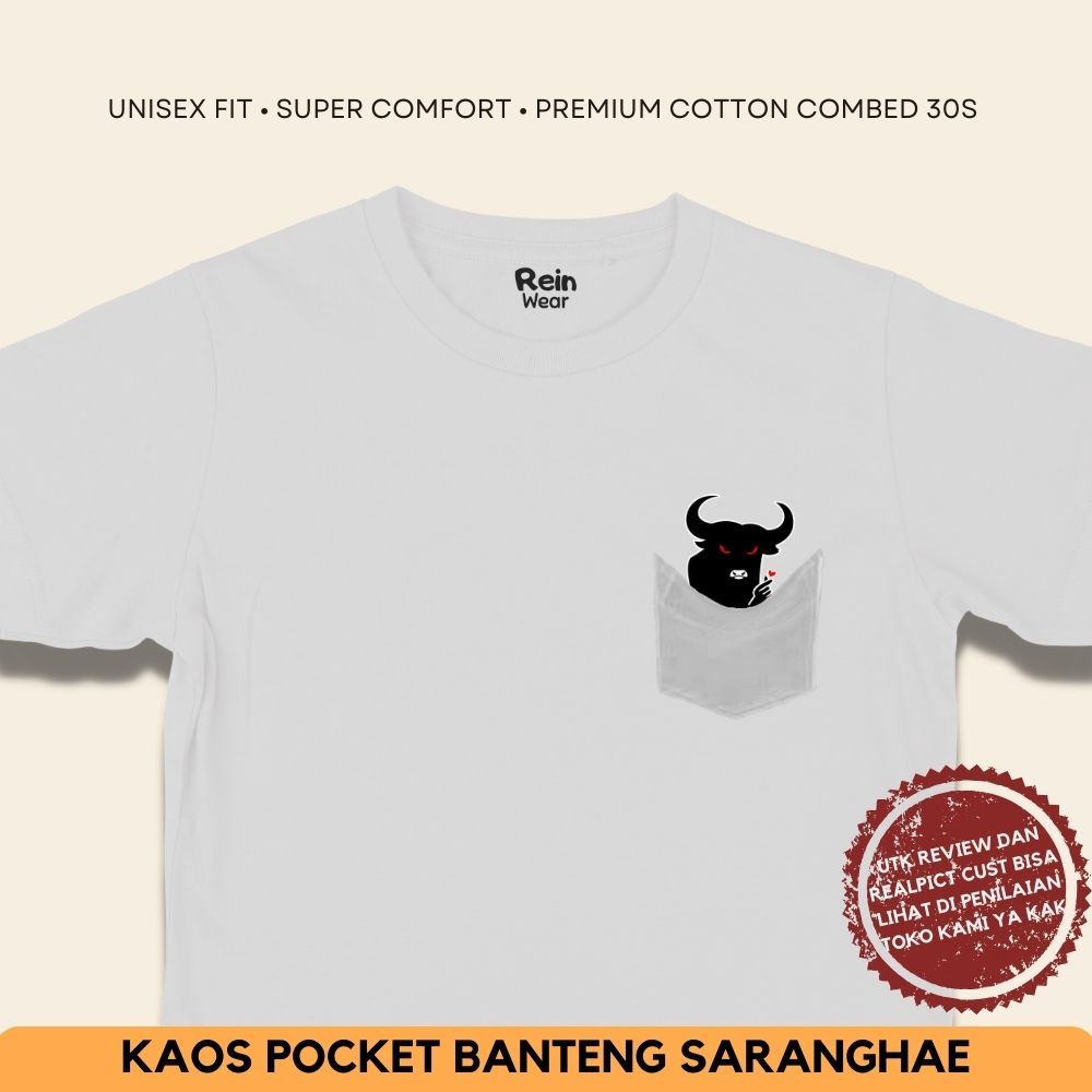 HITAM KATUN Ready Banteng Pocket T-shirt PDIP PDI Perjuangan Sarangeo ...