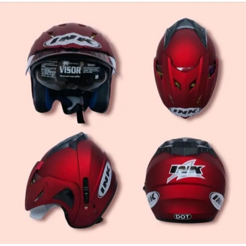 New SNI DOUBLE VISOR INK Helmet With Cardboard Gasket | Shopee Malaysia