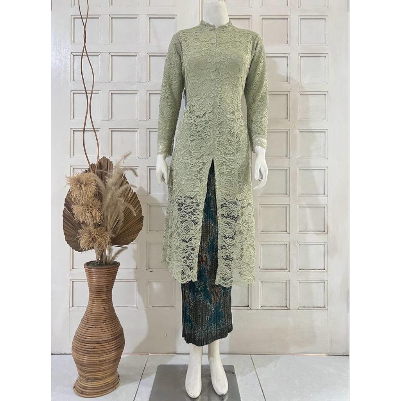 LONG BROCADE KEBAYA SET SANGHAI COLLAR TUNIC PARTY UNIFORM KEBAYA ...