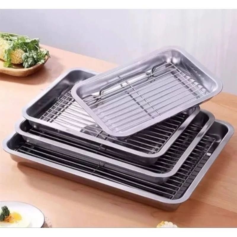 TRAY SET COOLING RACK FOOD COOLING TRAY / CAKE & FRIED FOOD DRAIN RACK ...