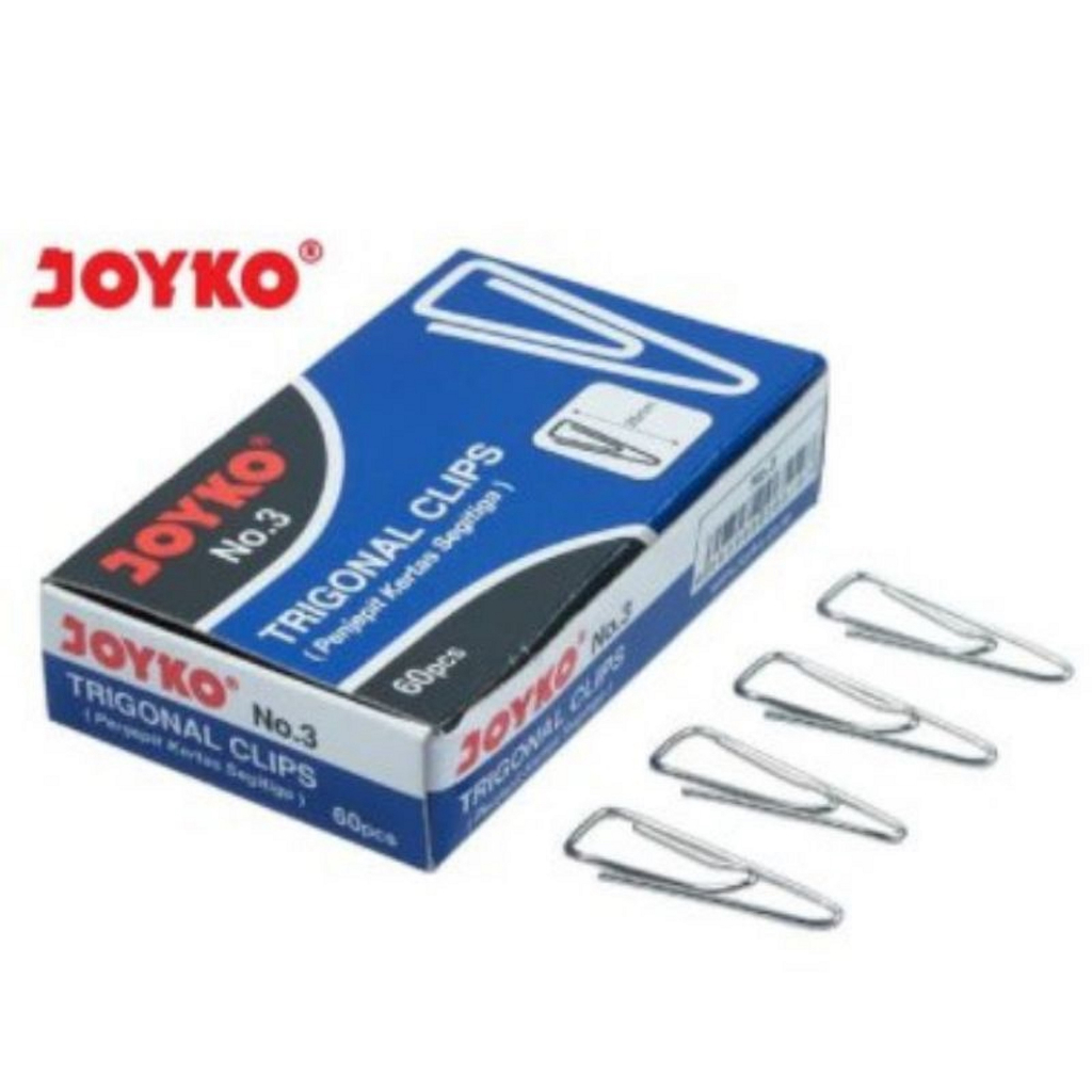 Paper Clips No.3 TRIGONAL Paper Clips JOYKO (1 box/60pcs) | Shopee Malaysia