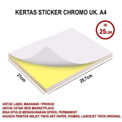 10pcs CHROMO A4 STICKER / A4 GLOSSY STICKER PAPER | Shopee Malaysia