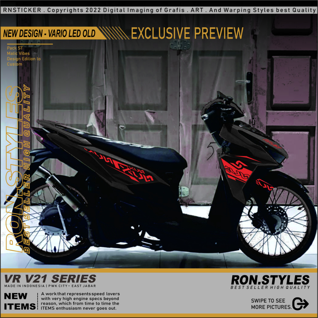 Vrv21 CUTTING STICKER STRIPING VARIO LED OLD 125-150 STRIPING VARIATION ...