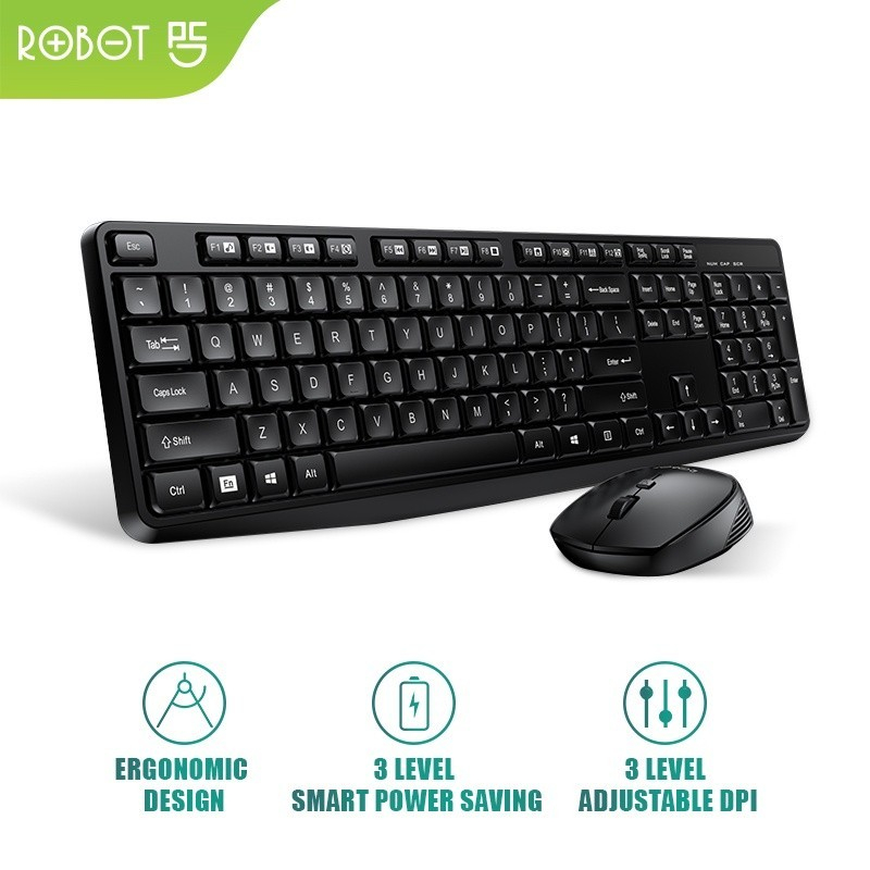 Robot KM3100 Wireless Keyboard & Optical Mouse Combo Set - ORIGINAL ...