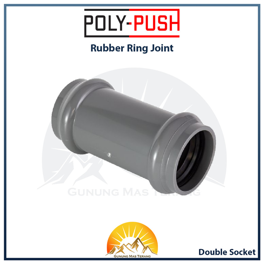 Polypush Double Socket 160 mm 6" SNI PVC Coupler Rubber Pipe Ring RRJ ...
