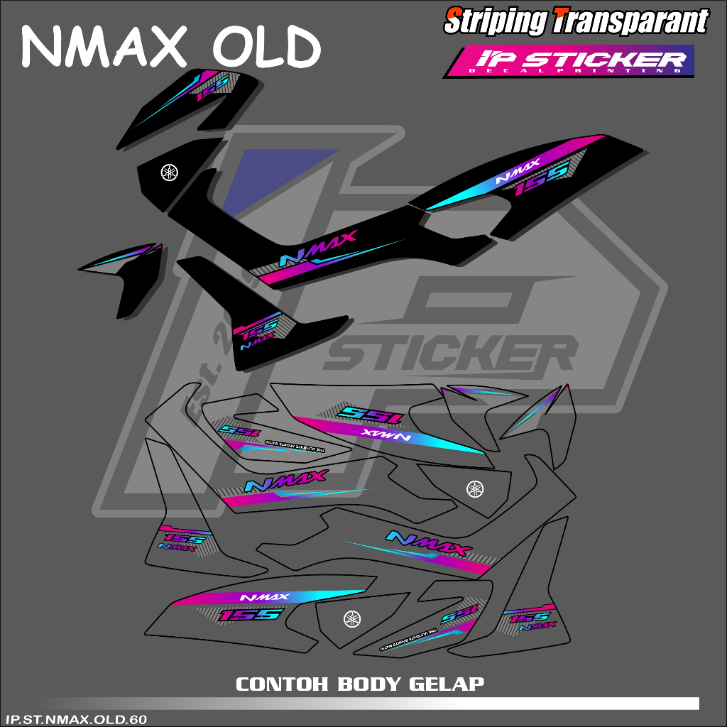 Yamaha NMAX OLD Motorcycle STRIPING HOLOGRAM And Transparent RACING ...