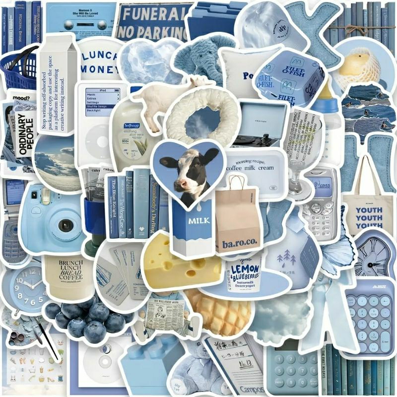Vsco Blue Aesthetic Stickers Aesthetic Laptop Stickers Blue Aesthetic ...