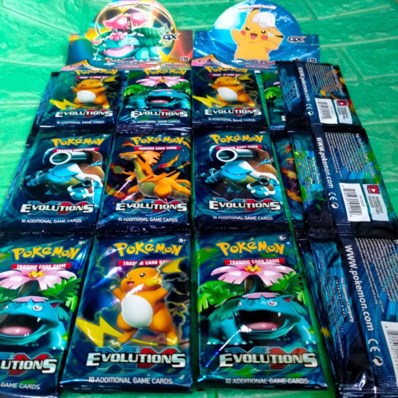 12 Sachets of imported POKEMON Evolution Card Toys Trading Cards ...