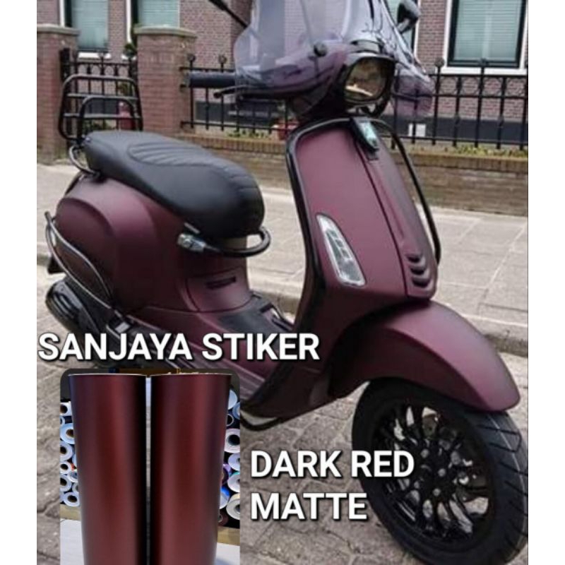 MERAH Sticker Red Maroon Doff Sticker Dark Red Matte Sticker Dark Red ...