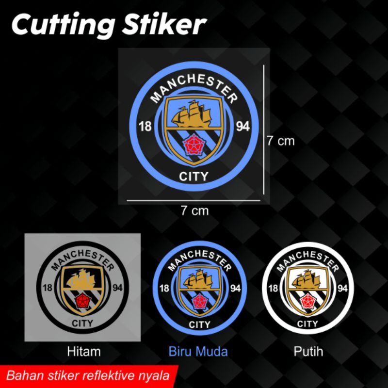 Manchester CITY CUTTING STICKER MOTORCYCLE CAR BALL LOGO STICKER ...