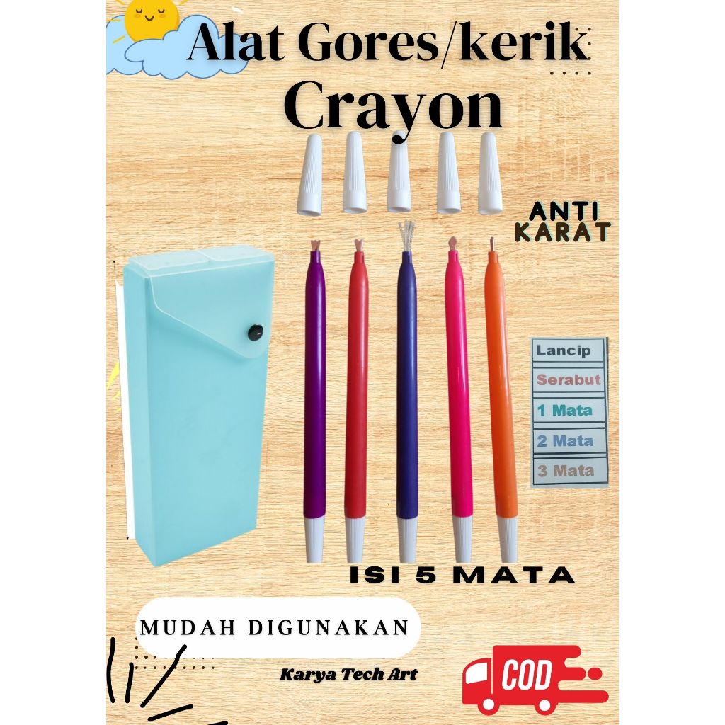 Bonus CRAYON SCRATCHING TOOL JOYKO STORAGE (plastic handle) | Shopee ...