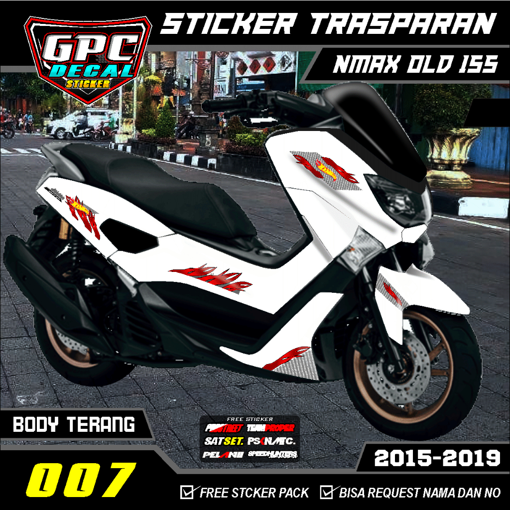 Sticker STRIPING HONDA NMAX 155 OLD 2015-2019 Transparent UV Minimalist ...