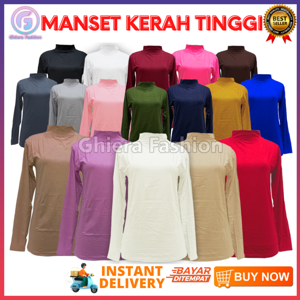 Premium Basic Turtle neck Cuffs Women's Mangset Women's Inner Girls ...