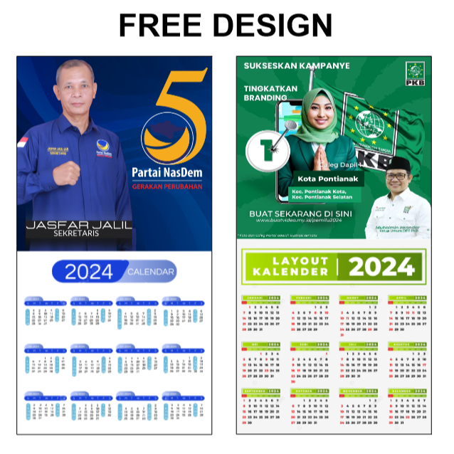Custom Caleg Calendar/Election 2024 FULL COLOR 250gr ND57581 | Shopee ...