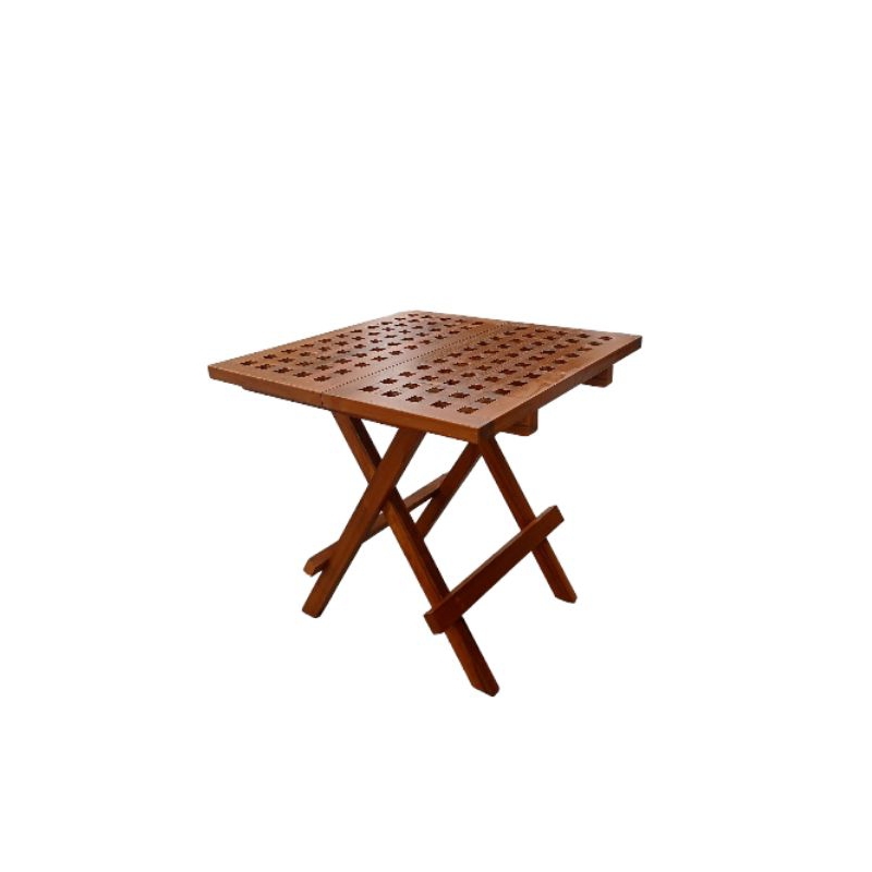 KAYU Teak wood portable folding table 50x50x50cm | Shopee Malaysia