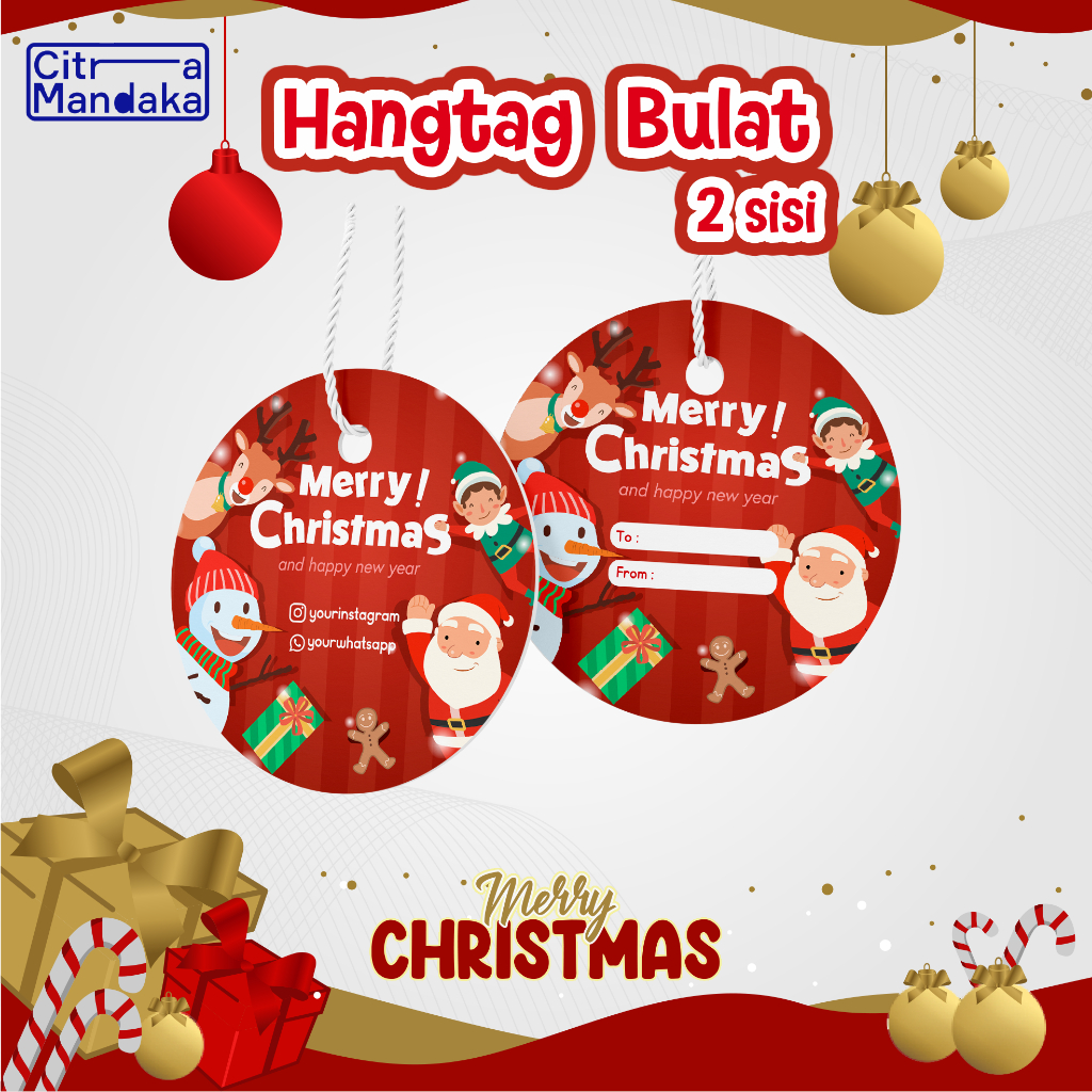 Hang Tag Custom Christmas Gift Hampers 2-sided Christmas Free Design ...