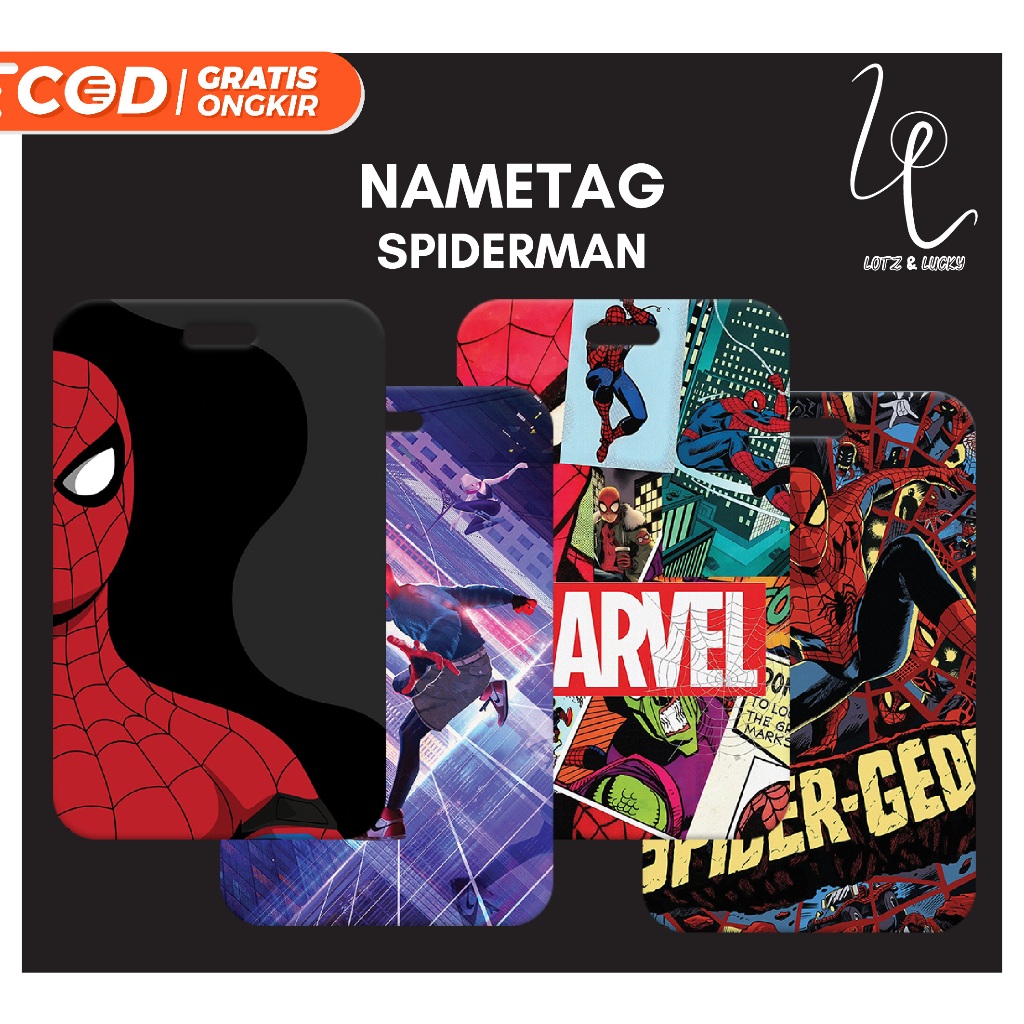 (N009) Spiderman Nametag Without Strap / Marvel Card Holder / Spider ...