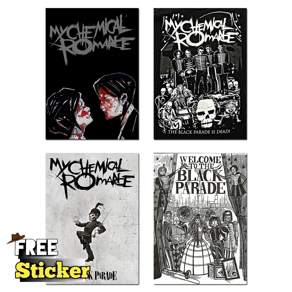 My Chemical Romance Aesthetic Wall Poster (MCR) Pack Of 4pcs Real Pict ...