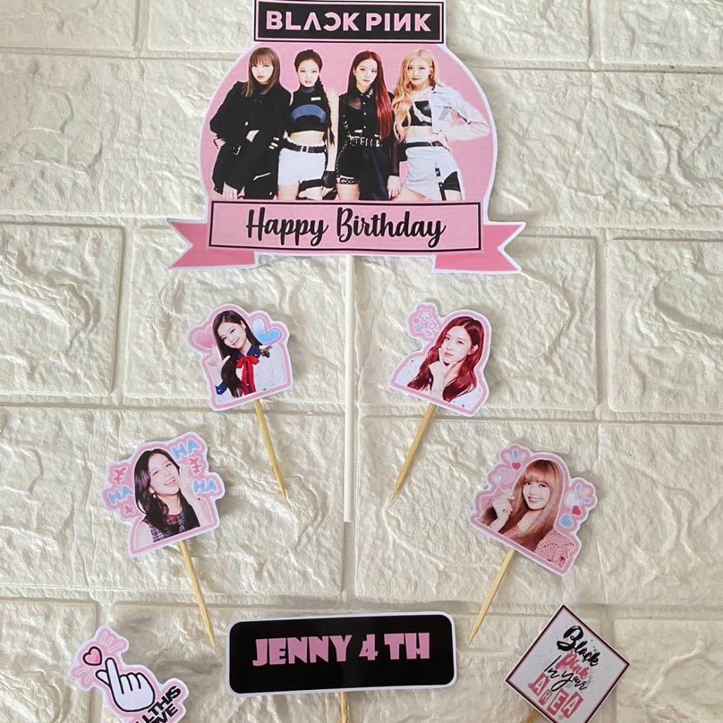 Custom Black Pink Birthday Topper / Black Pink Cake Topper | Shopee ...