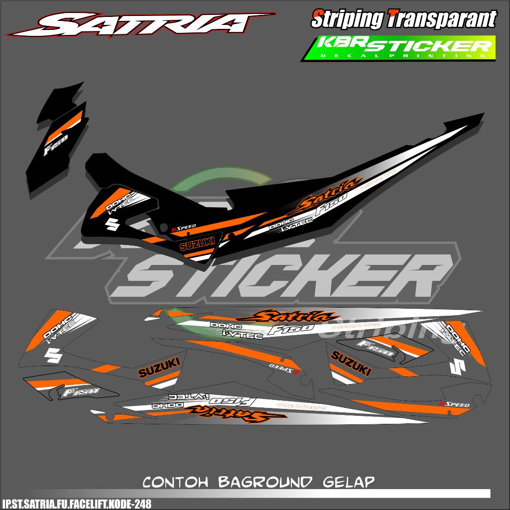 Satria FU FACELIFT Type S Motorcycle STRIPING Sticker SUZUKI SATRIA FU ...