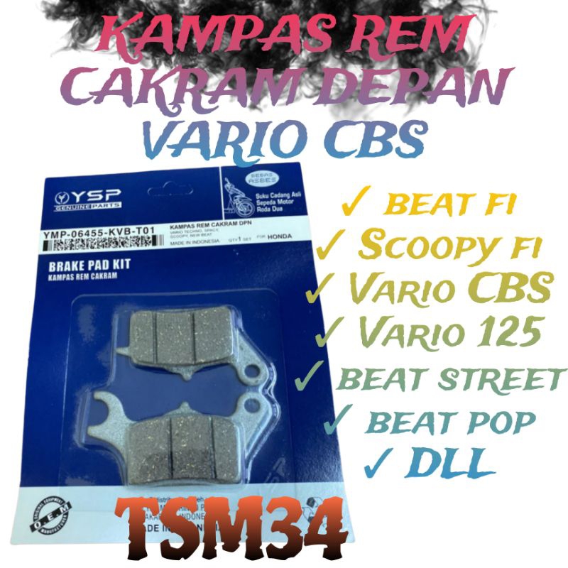 Original beat fi/Vario/Vario 125/Vario/Vario CBS Front Disc Brake Pads ...