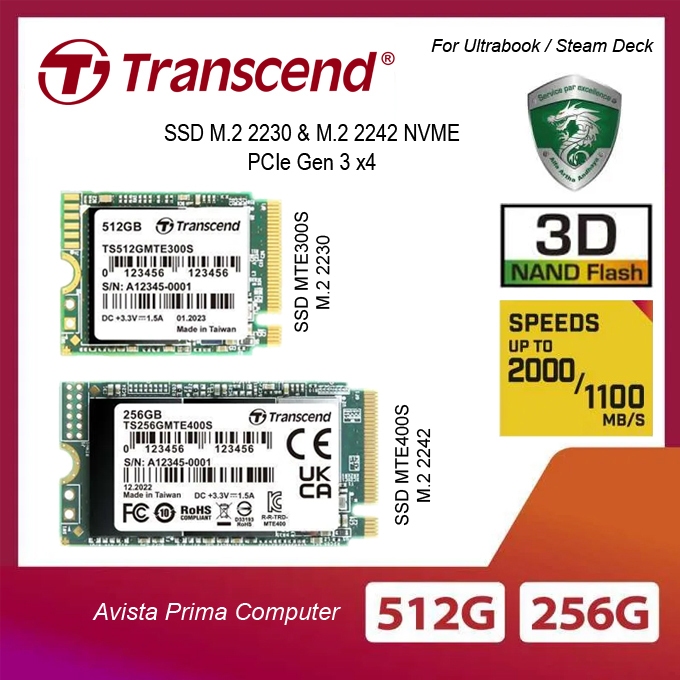 Transcend MTE300S SSD M.2 2230 | Mte400s SSD M.2 2242 NVMe PCIe Gen3x4 | Shopee Malaysia