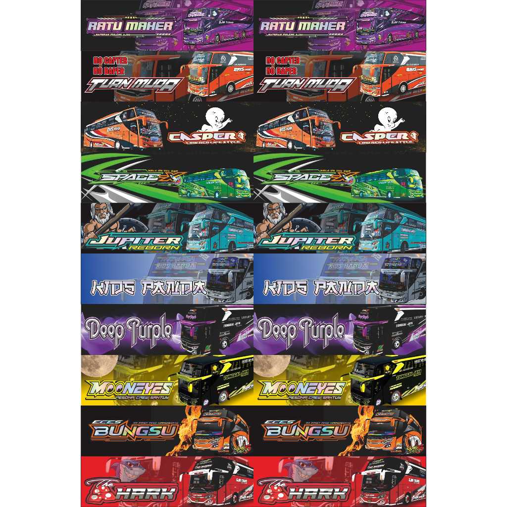 Bus stickers, bus stickers, telolet contains 20 stickers | Shopee Malaysia