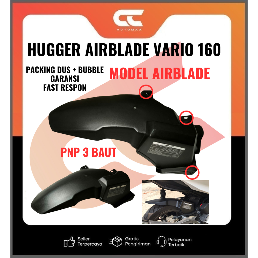 Hugger VARIO 160 KEYLESS ABS CBS Fender Under V160 2022-2024 | Shopee ...