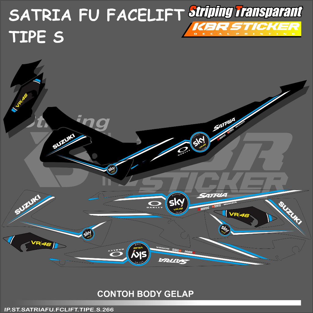 Satria FU FACELIFT Type S Motorcycle STRIPING Sticker SUZUKI SATRIA FU ...