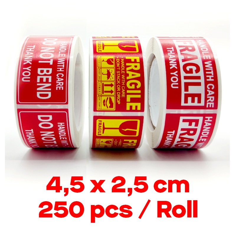 Fragile Warning Handle Label Sticker with Care Do Not Bend 2.5 x 4,5 cm ...
