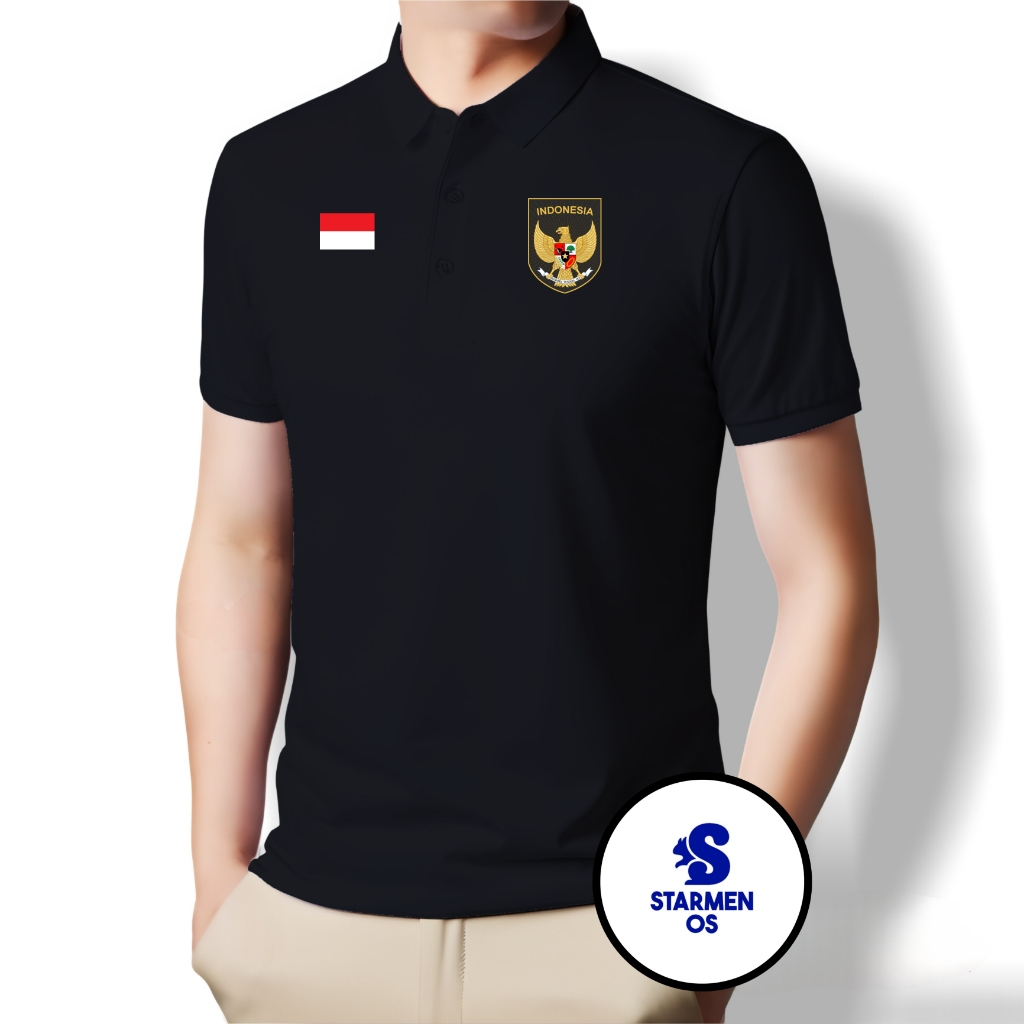 Kaos Tiedye Polo T-Shirt Men Polos Collar GARUDA INDONESIA Logo AND ...