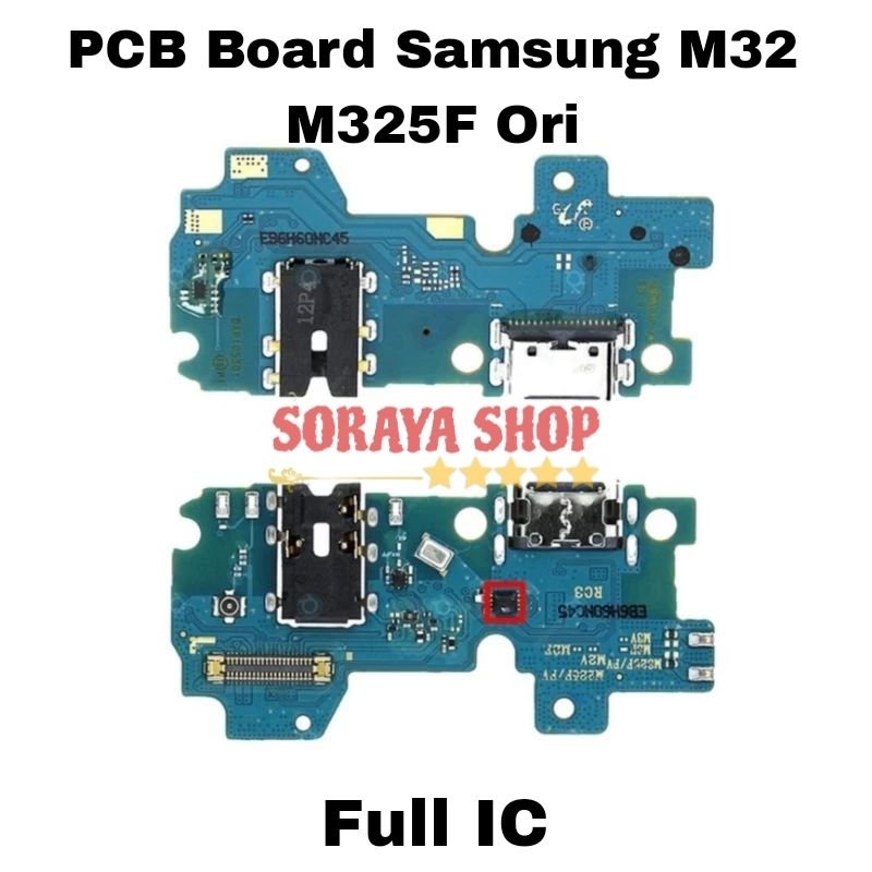 Casing Board Samsung M32 M325F Connector Charger Pcb Board Mic Ori 100% ...