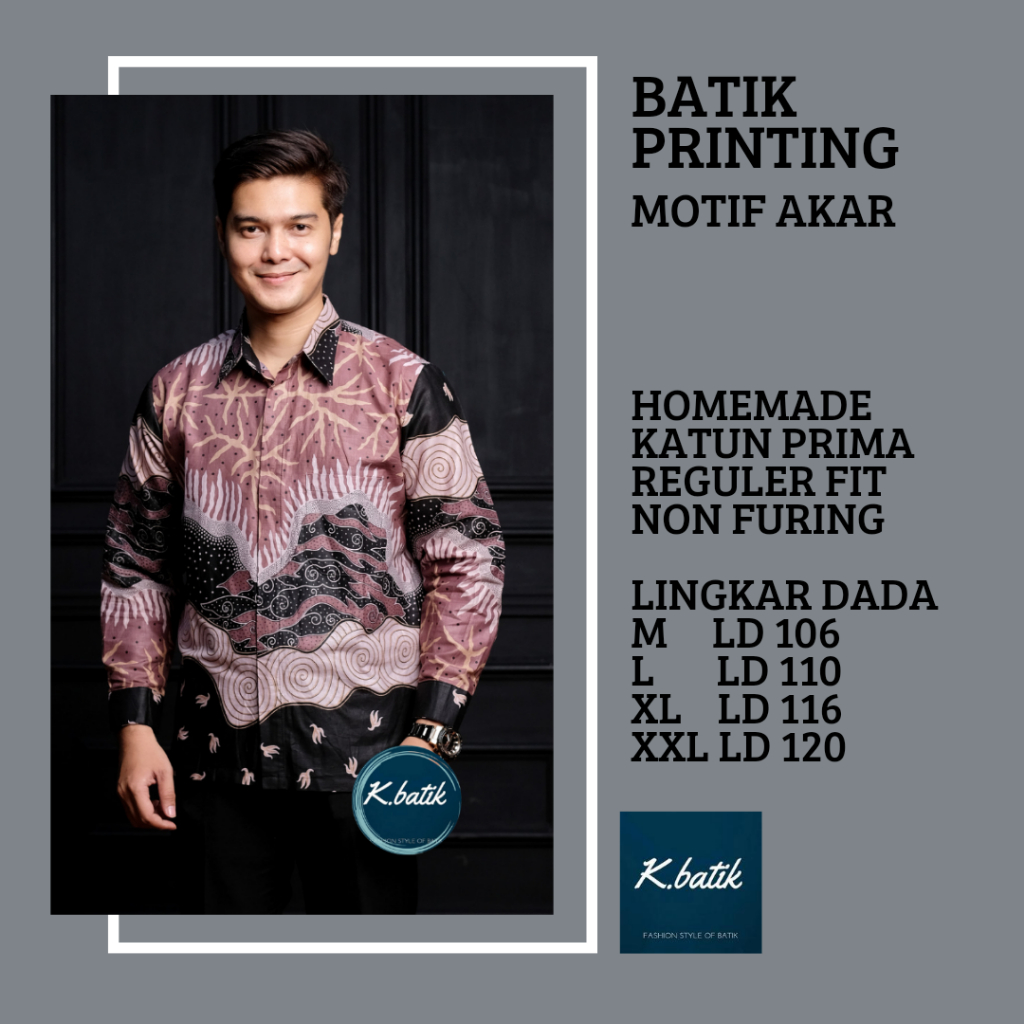KEMEJA Men's BATIK Shirt Long Sleeve PREMIUM BATIK Men's BATIK Root ...
