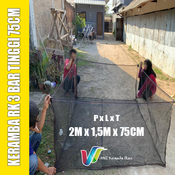 Ready-to-use RK 3 Bar net waring fish cage measuring 2m x 1.5m x 75cm ...