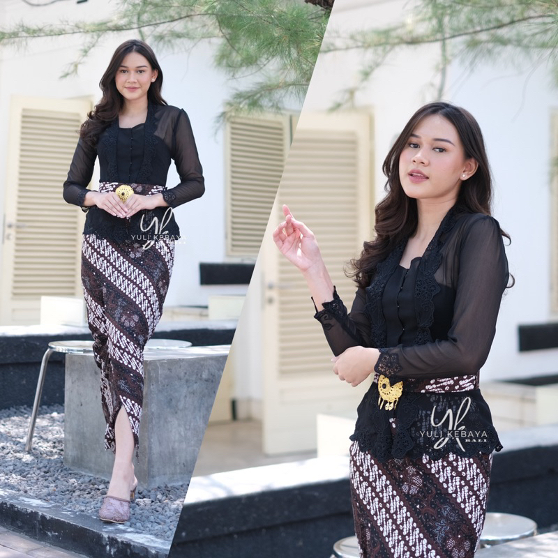 HITAM Black Special Embroidered Kebaya Suit | Yuli_kebayabali | Shopee ...