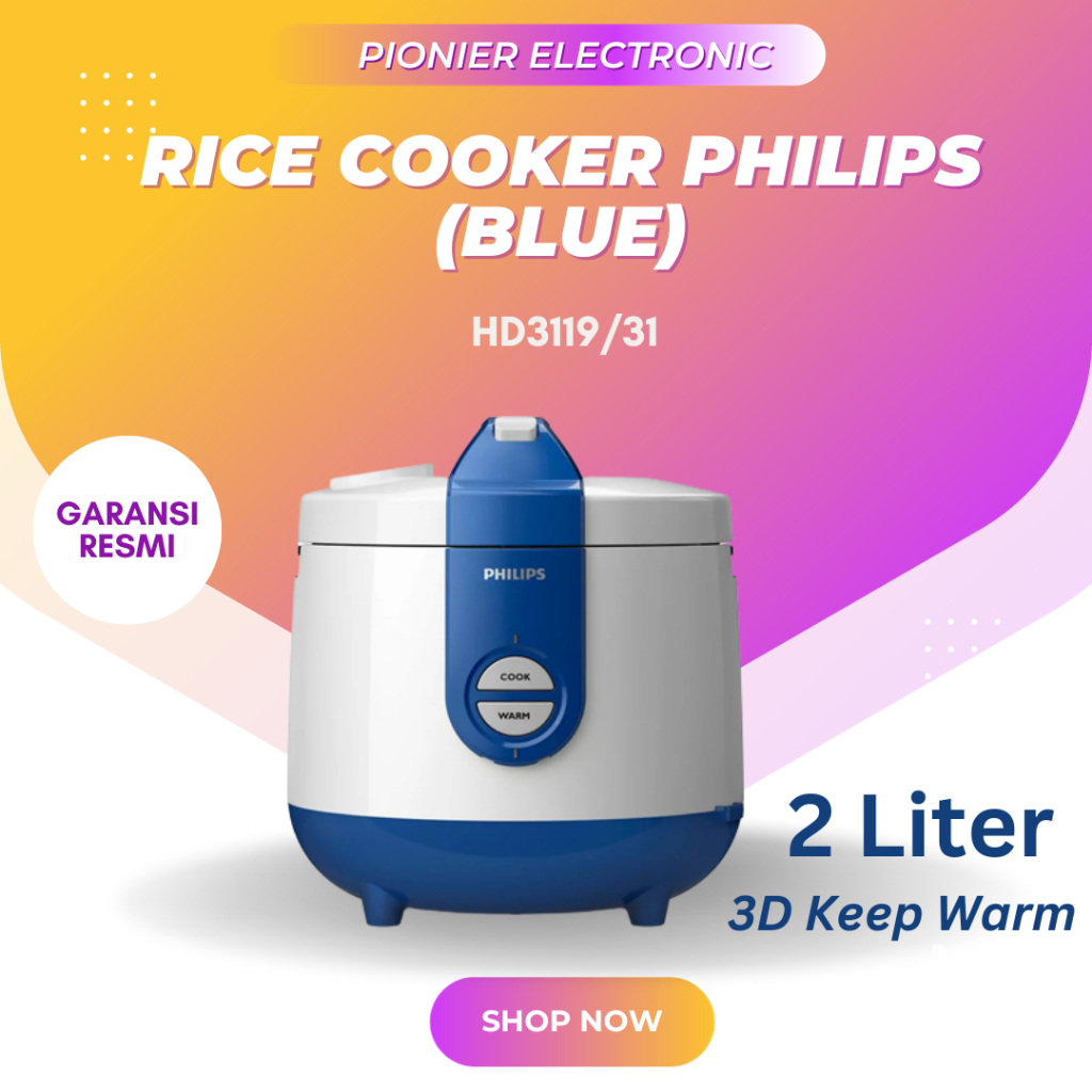 Rice COOKER PHILIPS (BLUE) /MAGIC COM 2 liter HD3119/31 Official ...