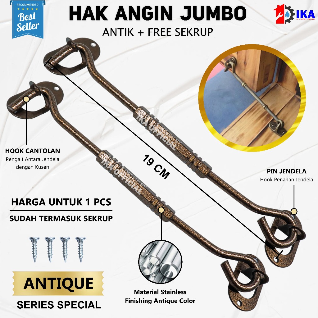 HITAM KAYU 8" square black lamskar wind right / Stainless steel Window ...