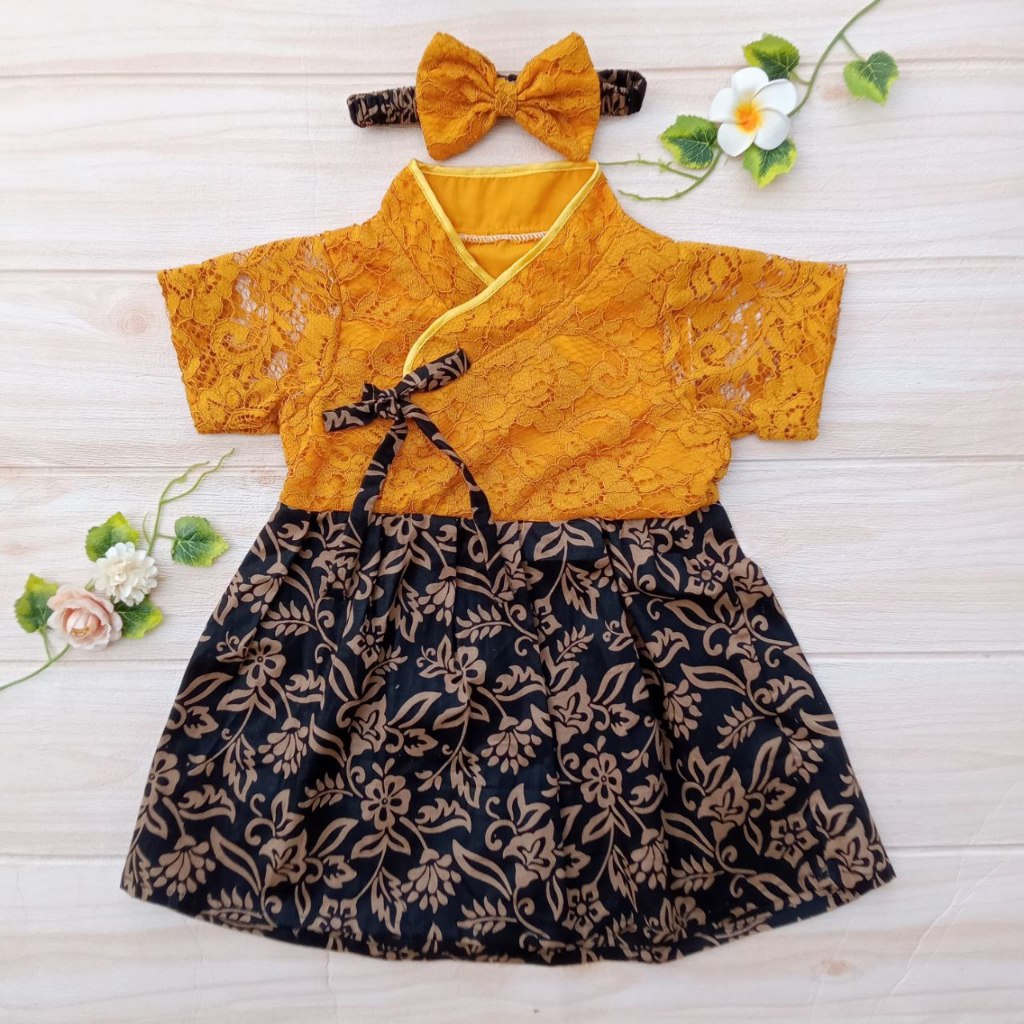 Contemporary Children's Hanbok / Baby Batik Hanbok / MUSTARD Brocade ...